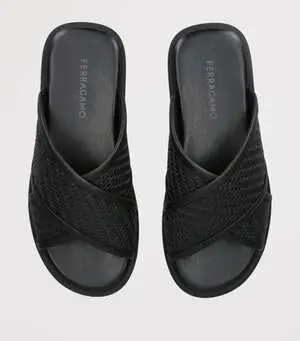FERRAGAMO Leather Brise 2 Sandals - Black