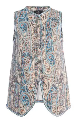 Etro Cotton-blend Jacquard Vest - Print