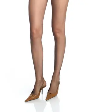 Saint Laurent Babylone Bretuil Slingback Pumps - Macadamia