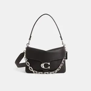 COACH Restored Chain Tabby Shoulder Bag - Silver/black