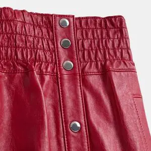 COACH Restored Smocked Leather Skirt