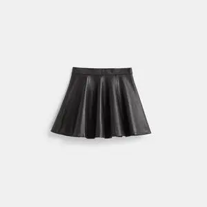 COACH Restored Leather Cheerleader Skirt - Black