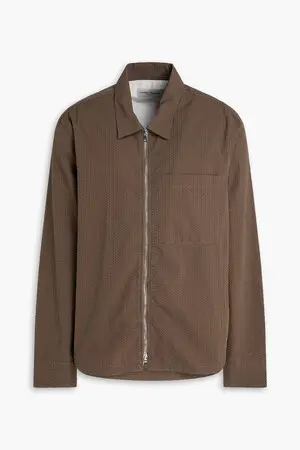 Officine Générale Malo Cottonblend Seersucker Overshirt - Light Brown