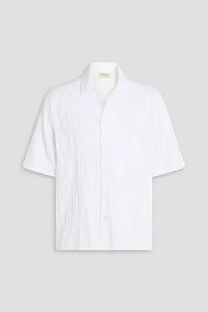 Officine Générale Eren Crinkled Cottonblend Seersucker Shirt - White