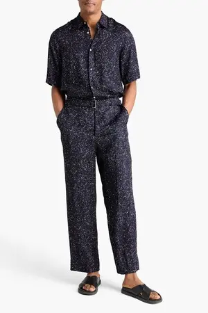 Officine Générale Nash Belted Printed Twill Pants