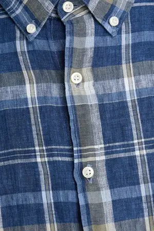Officine Générale Arsene Checked Linen Shirt