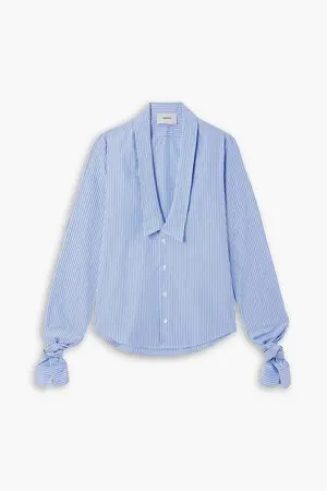 Coperni Striped Cottonpoplin Shirt - Light Blue