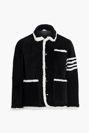 Thom Browne Reversible Striped Shearling Jacket - Black