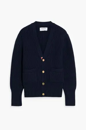Thom Browne Ribbed Cashmere Cardigan - Navy