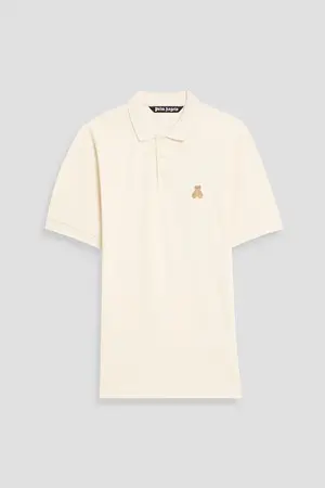 Palm Angels Appliquéd Cottonpiqué Polo Shirt - Cream