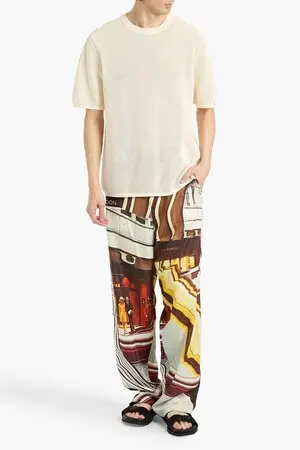 Dunhill Printed Lyocell And Silkblend Track Pants