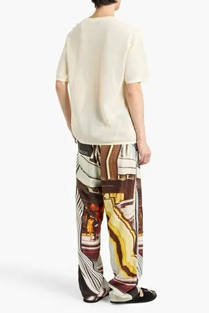 Dunhill Printed Lyocell And Silkblend Track Pants