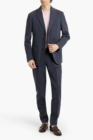 SLOWEAR Montedoro Cotton And Linenblend Twill Suit - Navy