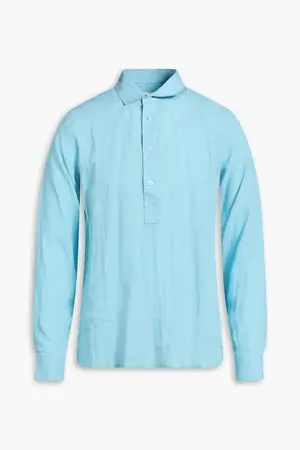Orlebar Brown Percy Linen Shirt - Turquoise