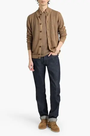 SLOWEAR Zanone Ribbed Linen And Cotton-blend Cardigan