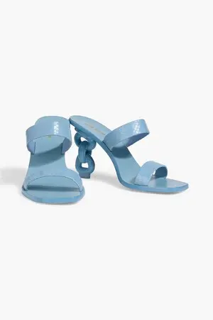 Cult Gaia Vivianne Lizardeffect Leather Sandals