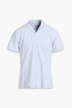 Orlebar Brown Travis Striped Cottonpoplin Shirt - Sky Blue