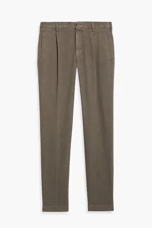 SLOWEAR Incotex Pleated Cottonblend Twill Pants - Taupe