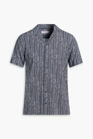 Orlebar Brown Travis Printed Woven Shirt - Midnight Blue
