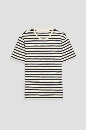 Orlebar Brown Striped Cotton And Linenblend Jersey Tshirt - Cream