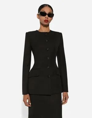 Dolce & Gabbana Single-breasted Wool Crepe Jacket