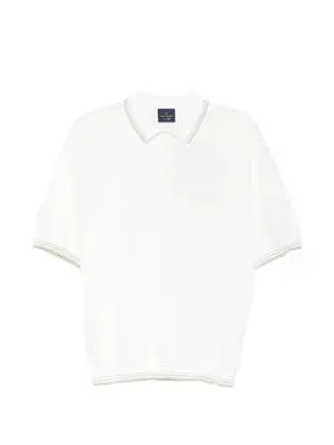 Paul & Shark Striped-collar Polo Shirt - White
