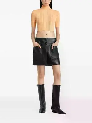 COURREGES Ribbed Knit Turtleneck Cropped Top
