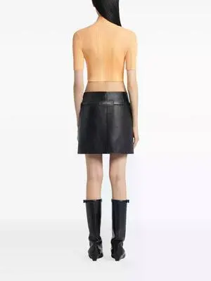 COURREGES Ribbed Knit Turtleneck Cropped Top