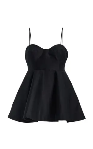 RÓHE Wool-silk Bustier Peplum Top - Black
