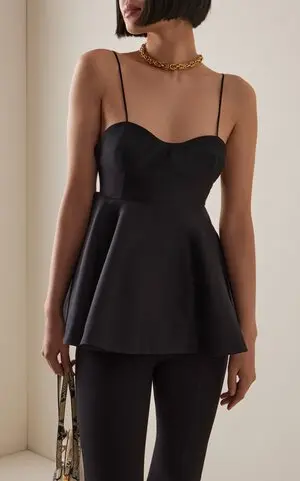 RÓHE Wool-silk Bustier Peplum Top
