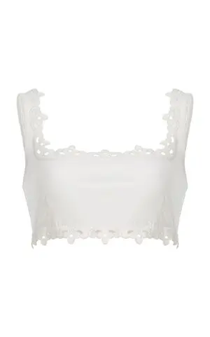 Sea Leila Eyelet Bikini Top - White