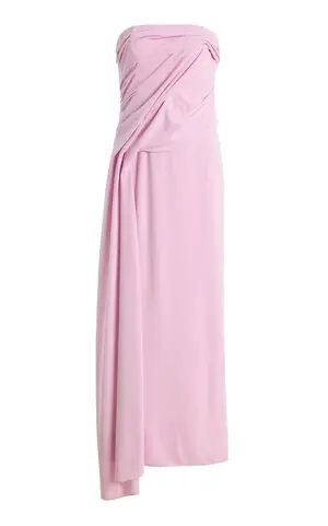 Significant Other Exclusive Genesis Strapless Draped Crepe Maxi Dress - Pink