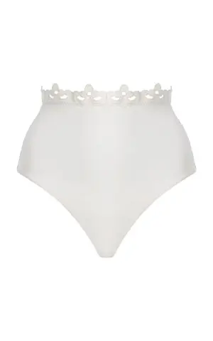 Sea Leila Eyelet High-waisted Bikini Bottom - White