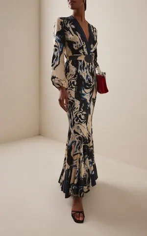 Silvia Tcherassi Remy Stretch-silk Maxi Dress