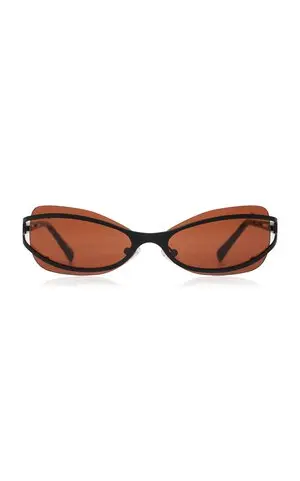 BRU EYEWEAR Cannon Wrap-frame Metal Sunglasses - Brown