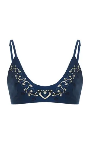 Sea Blaise Printed Bikini Top - Navy