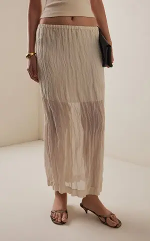 RÓHE Textured Cotton-blend Maxi Skirt