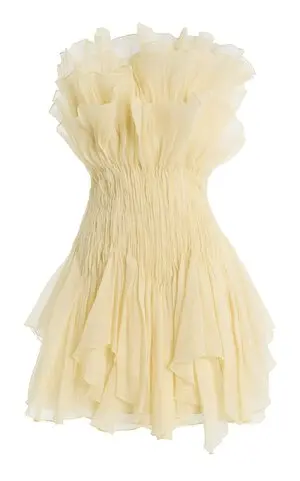 Aje Nisha One-shoulder Organza Mini Dress - Yellow