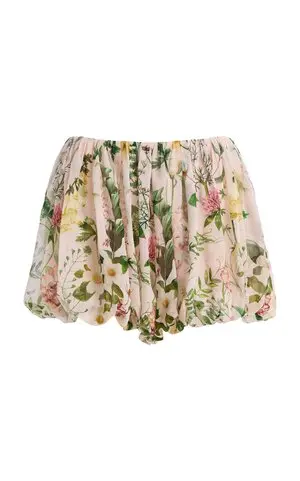 Cara Cara Bloom Floral Silk-chiffon Shorts