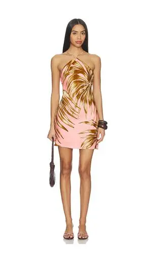 Rococo Sand Bias Halter Mini Dress - Pink