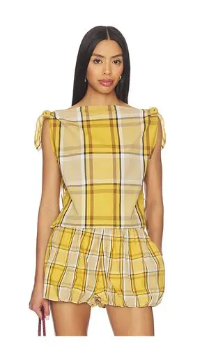 Sea Copeland Plaid Top - Yellow