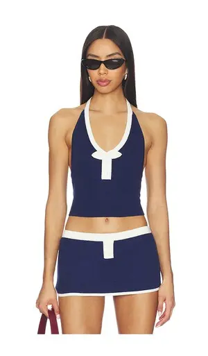 For Love & Lemons Caroline Top - Navy