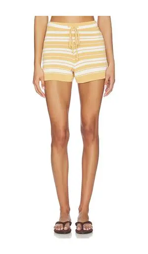 Faithfull The Brand Carlo Short In Beige - Breton Stripe Sienna