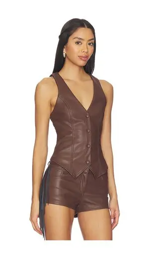Superdown Karina Faux Leather Vest