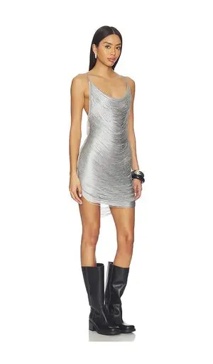 Superdown Bronya Mini Dress In Metallic Silver