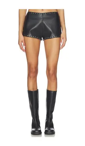 LOVERS AND FRIENDS Bella Faux Leather Short With Studded Trim
