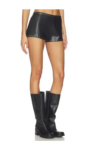 LOVERS AND FRIENDS Bella Faux Leather Short With Studded Trim