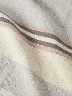 THE ROW Guna Fringed Striped Cotton And Linen-blend Scarf