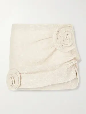 Magda Butrym Embellished Textured Woven Mini Skirt