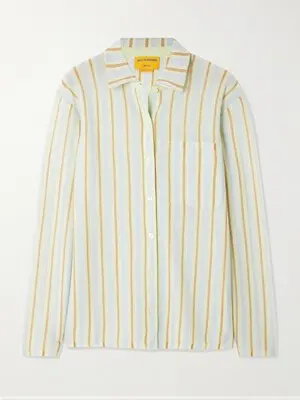 Guest In Residence Showtime Striped Cashmere Shirt - Yellow